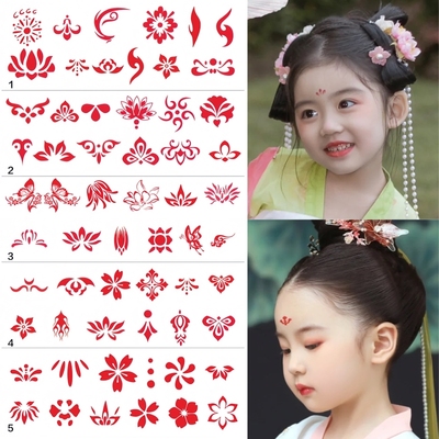 纹身贴眉心花钿舞台汉服古装