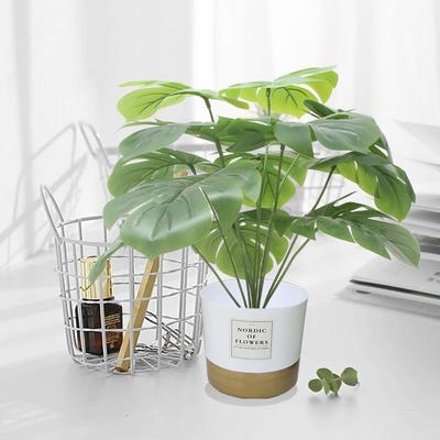 2025北欧办公桌小盆栽仿真绿植龟背盆栽客厅装饰假花仿生植物家居