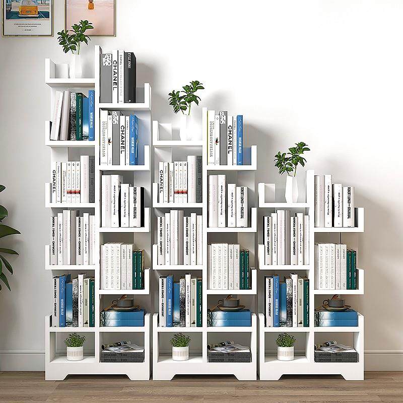 书架现代简约落地多层客厅卧室收纳置物简易好看书柜原木家用家具_虎窝淘