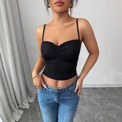 性感修身露背吊带小背心