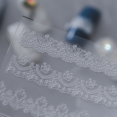 蕾丝浮雕美甲贴纸INS清新立体