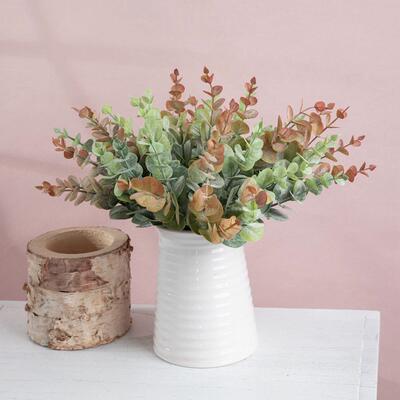 小尤加利金钱叶厂家插花仿真花绿植墙假花MW20202定制