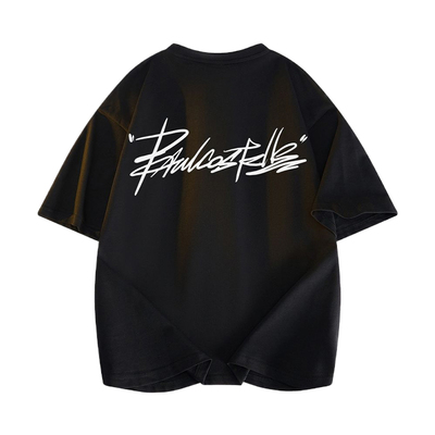 SMILE ISLAND 美式高街艺术签字纯棉字母印花短袖T恤