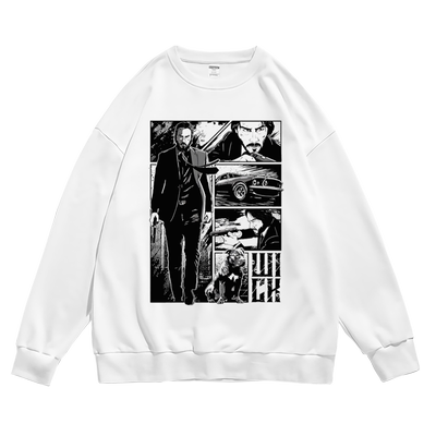 潮流圆领套头宽松卫衣