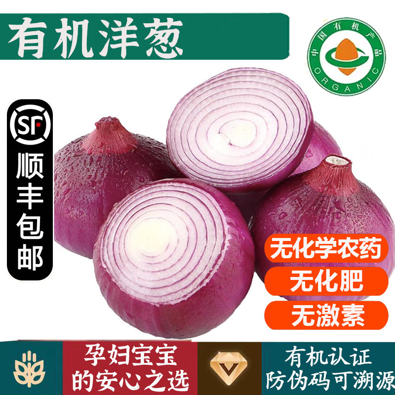 有机洋葱【顺丰】 红皮紫皮云南圆葱头生吃 无农残有机蔬菜