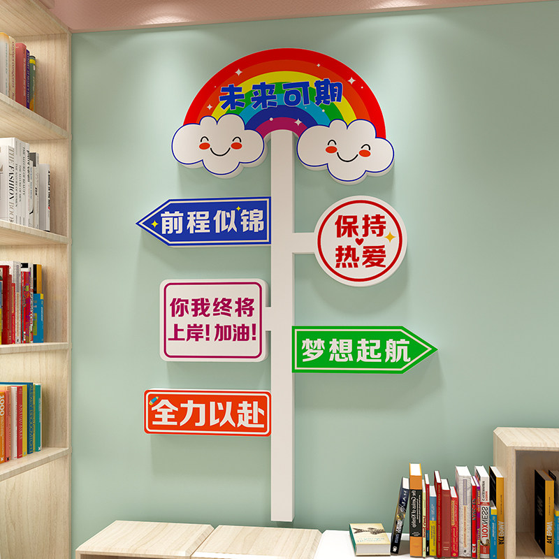 中考励志标语墙贴初中小学生教室布置装饰高三班级文化墙布置神器