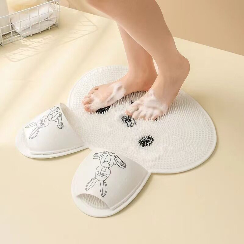 三色兔兔按摩脚垫浴室防滑垫子洗澡洗脚神器搓脚去死皮淋浴房地垫