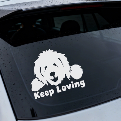 金毛拉布拉多贴纸Keep Loving可爱狗狗笔记本汽车身车窗电动车贴