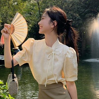 中式国风上衣轻熟风盐系