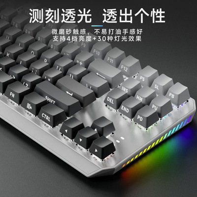 前行者侧刻机械键盘87键套装游戏电竞有线电脑无线女生办公专用