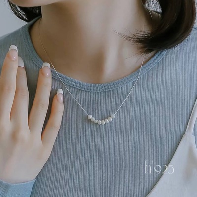 进口简约韩风天然珍珠吊坠925银