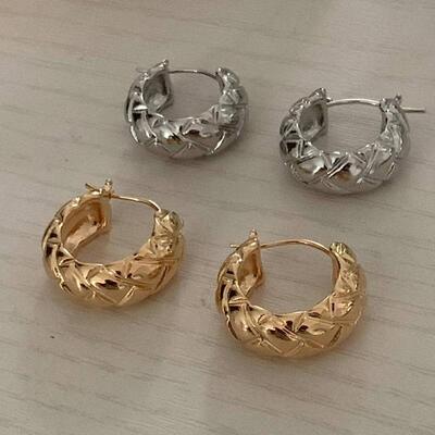 1220韩国东大门代购earlobe复古耳环菱格纹图案设计轻奢通勤小众