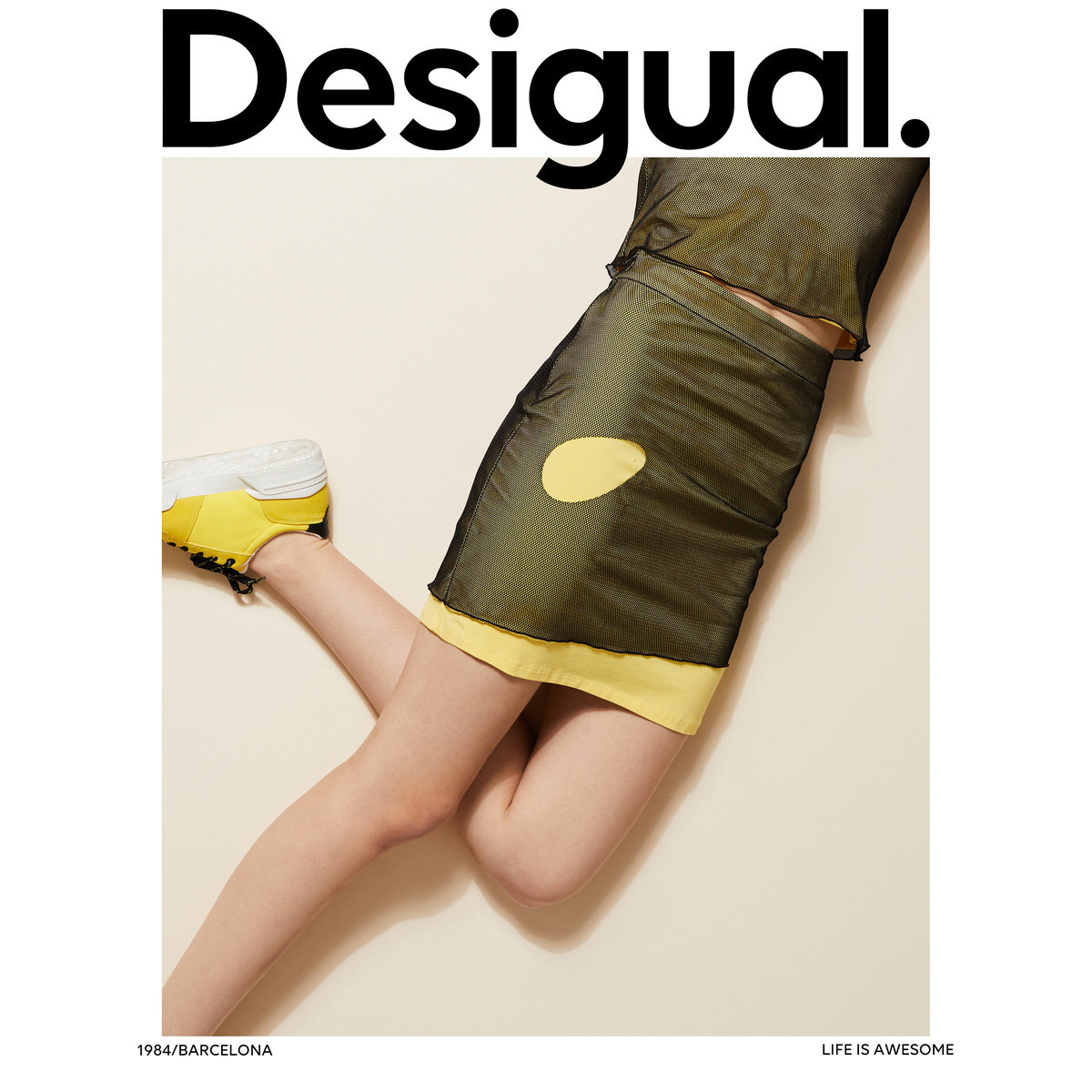 Desigual 弹力修身撞色包臀女士半身裙