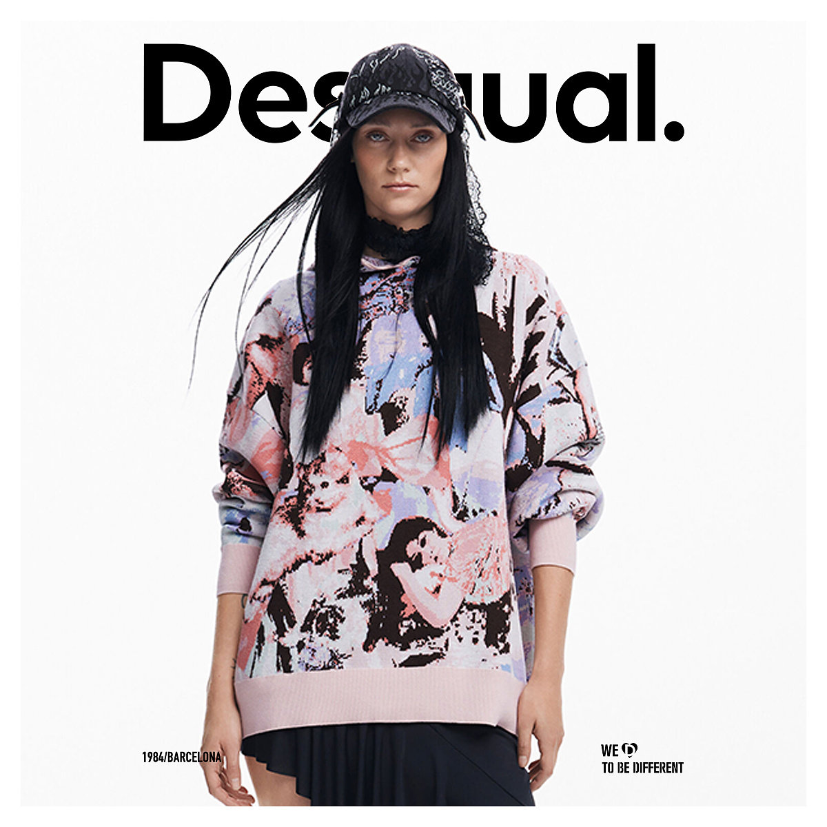 Desigual【MARIA ESCOTE联名】抽象印花宽松连帽卫衣女