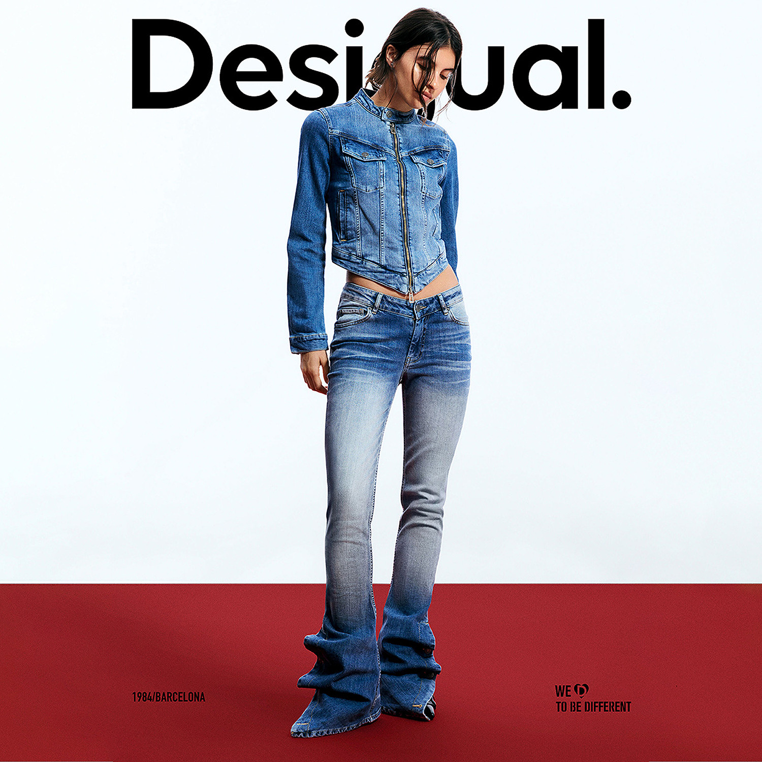 Desigual【Egonlab联名】牛仔高腰小立领长袖女士外套