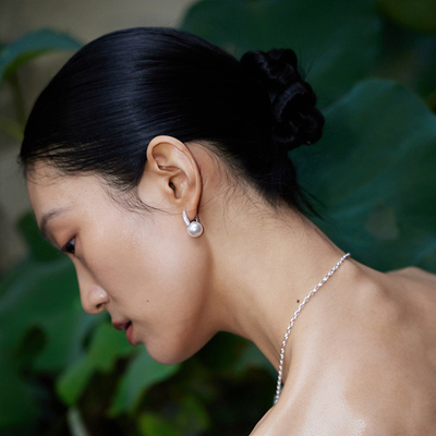 耳扣式耳环说话公园新中式贝珠