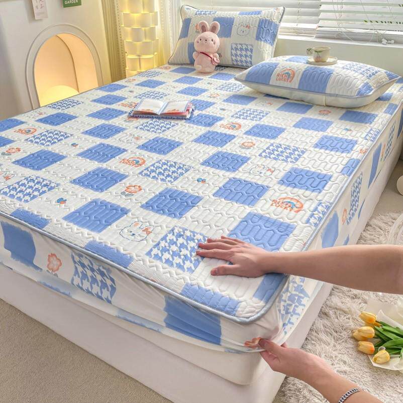 a类冰丝乳胶凉席床笠款夏天1.35上下铺婴儿床罩榻榻米儿童1.2米床