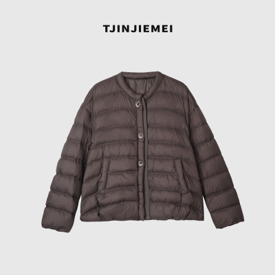 T井姐妹【黑胡桃】设计感轻量级绗缝羽绒服ERF2609-51377