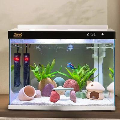 金麟超白玻璃鱼缸客厅小型免换水家用水族箱生态过滤增氧一体