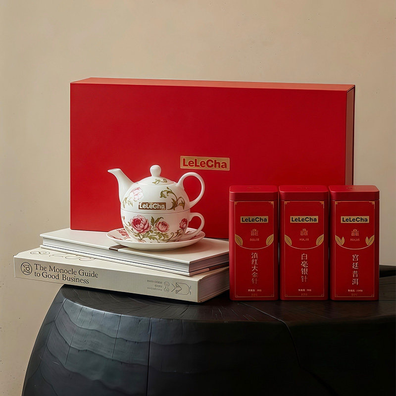 【赠礼袋】LELECH乐乐茶贵人茶礼盒 滇红大金针白毫银针普洱茶叶