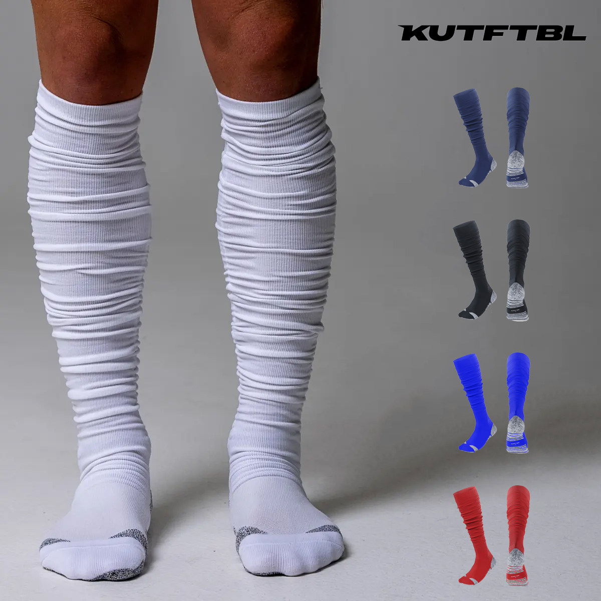 KUTFTBL褶皱袜美式橄榄球运动腰旗Flag Football训练比赛防滑堆堆