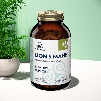 现货 加拿大 Purica Lions Mane 有机猴头菇粉 认知支持 大脑健康
