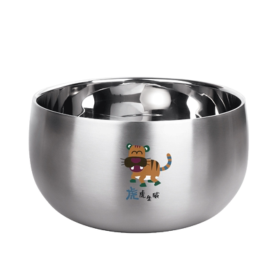 十二生肖316L不锈钢碗家用大饭碗套装儿童吃饭汤碗面碗防摔防烫