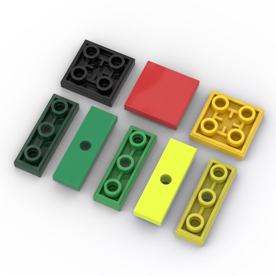 兼容于乐高35459反向光面板1x3带孔11203反向2x2光面板积木零补件