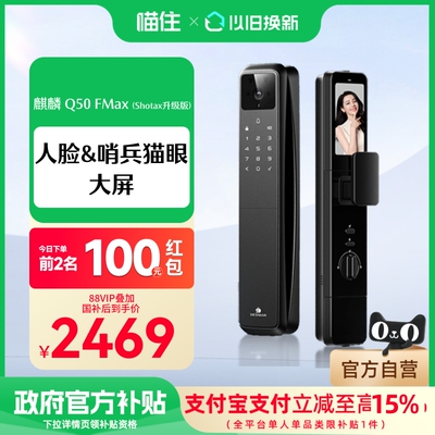 德施曼人脸猫眼大屏智能门锁密码锁麒麟Q50FMax(Shotax升级版)