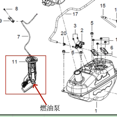 QJ原厂摩托配件鸿150ADV燃油泵