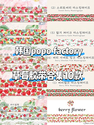 【自救团】韩国popo factory 超美草莓花园蛋糕复古典雅和纸胶带