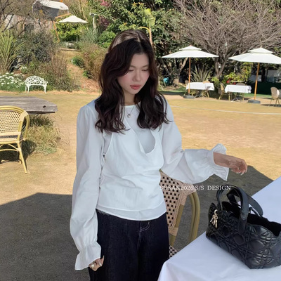 苏珊 韩系不规则收腰衬衫女2026夏季新款简约高级感小衫上衣TW867