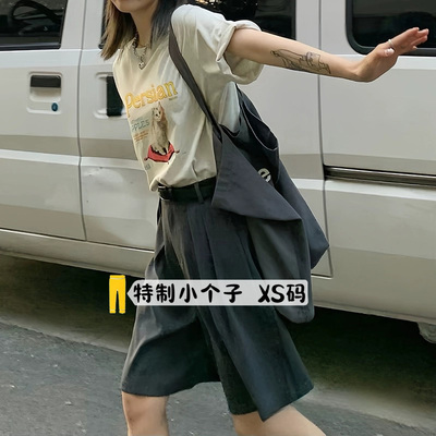 港味风运动西装短裤女夏季小个子