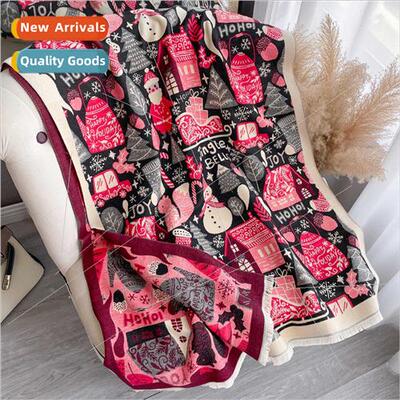 Christmas scarf female fall winter wild imation cashmere dou