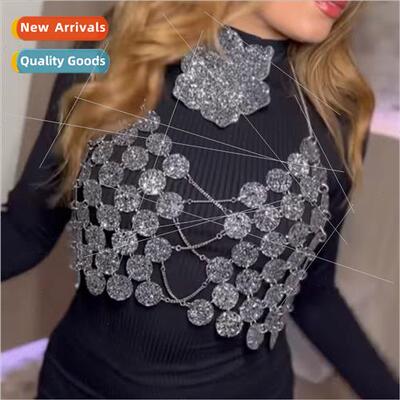 YH3763 Europevest rhinestone inlaid diamond cloth multi-laye