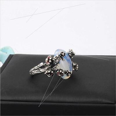 Europe popular vintage creative openwork finger ring oval ge