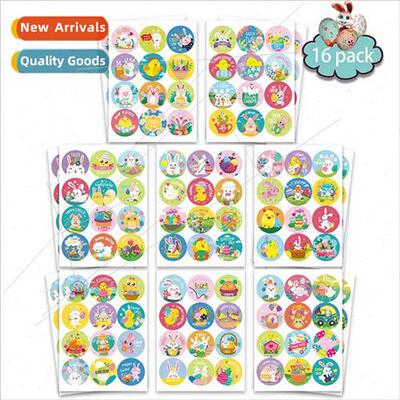 Childrens Easter Stickers Easter Eggs -Stickers Round Party