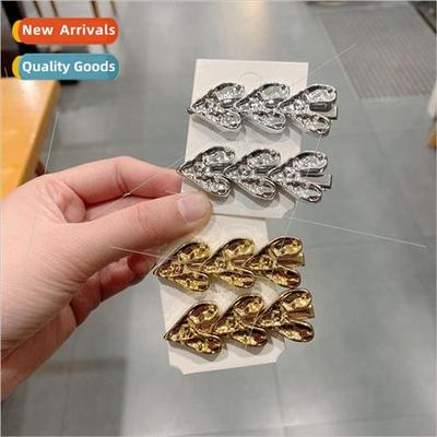 Bump niche love heart patchwork hair clips a word clip duckb