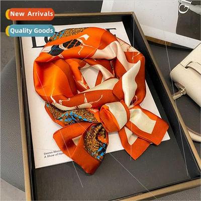 Spring Autumn thin retro splicing stallion orange simulation
