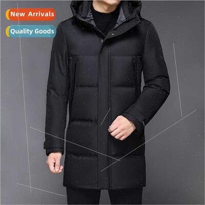 Winter down jacket men long thickened middle-aged dad fat pl