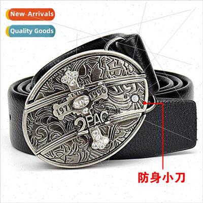 Belt men leather belt knife punk permance nd bar nightclub b