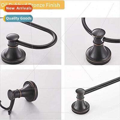 Bathroom Towel Rack Clothes Hook Black Accessories Wall Moun