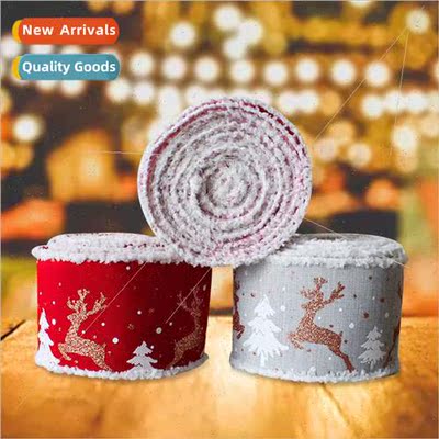 Christmas Printed Ribbon Three Color Moose Morning Woven Rib