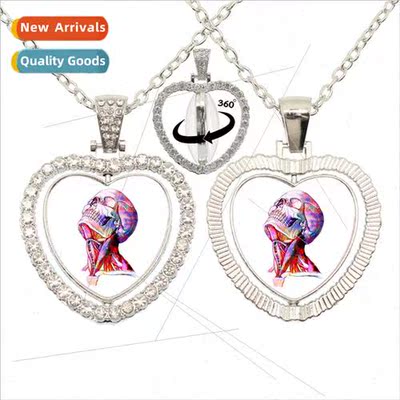 Medical Series Love Heart Pendant Reversible Necklace Domed