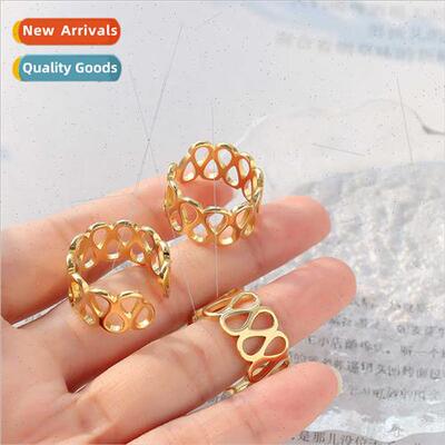 Couple men women hundred matching finger ring hollow opening