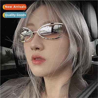 2022 personalized metal cat eye sunglasses female personaliz