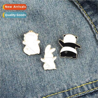 Alloy Drip Enamel Badge Panda Rabb Pin Alloy Enamel Buckle C
