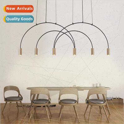 Scandinavian post-modern light luxury minimalist guest dinin