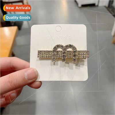 Korea M rhinestone one word hairpin girl side clip duckbill