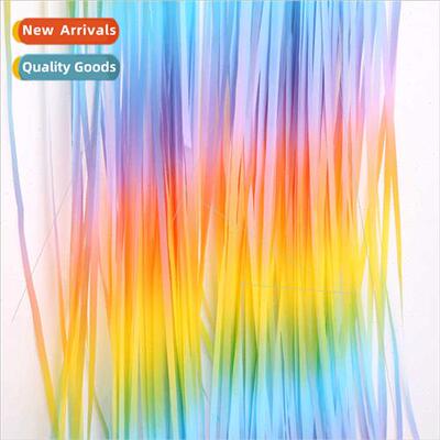 Macaron gradient rain curtain birthday party decoration rain